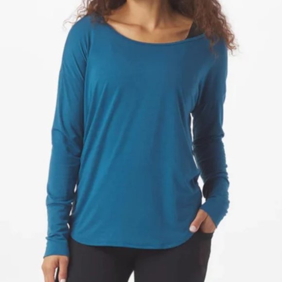 Glyder | Tops | Glyder Moroccan Blue Dolman Top Long Sleeve | Poshmark